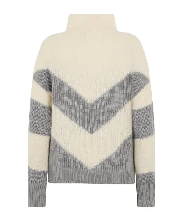 Peserico High Neck Jumper With Chevron Stripes
