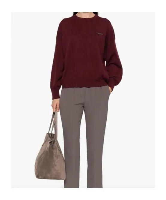 Brunello Cucinelli Monile Detailed Cropped Sweater