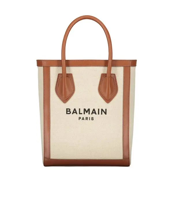 Balmain Logo Mini Tote Bag - Nude