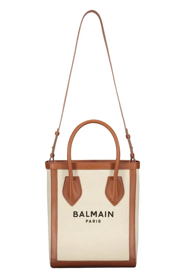 Balmain Logo Mini Tote Bag - Nude