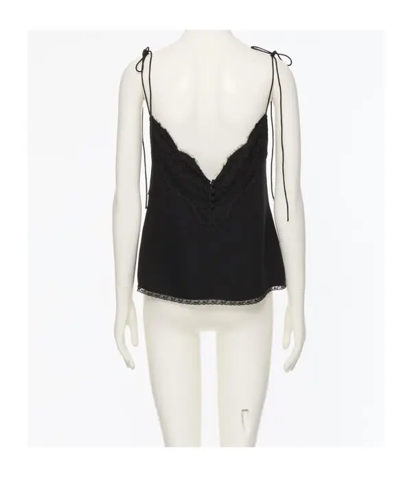 Valentino Garavani Lace Trim Spaghetti Strap V-neck Camisole