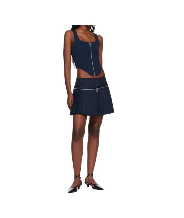 Off-White Corset Top With Zip Closure
