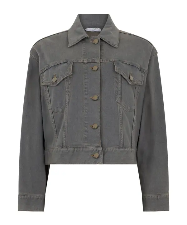 Peserico Cropped Denim Jacket - Black