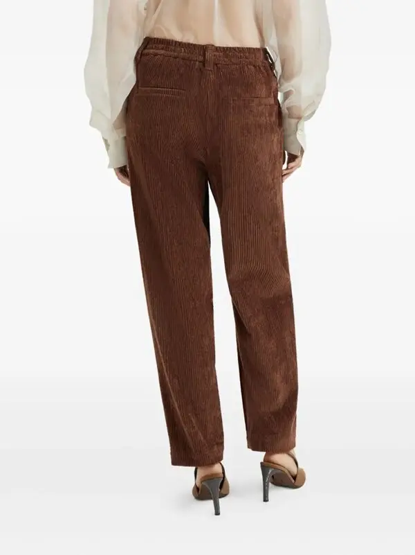 Brunello Cucinelli Elastic Waist Corduroy Pants - Red