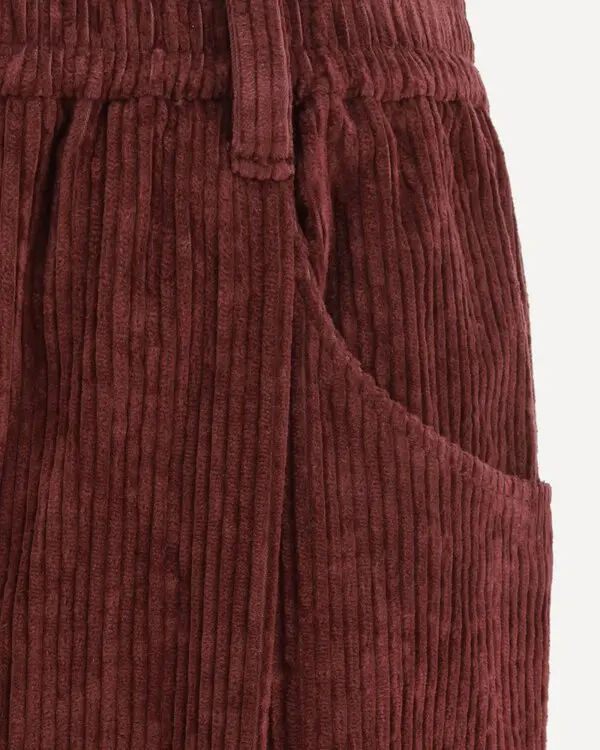 Brunello Cucinelli Elastic Waist Corduroy Pants - Red