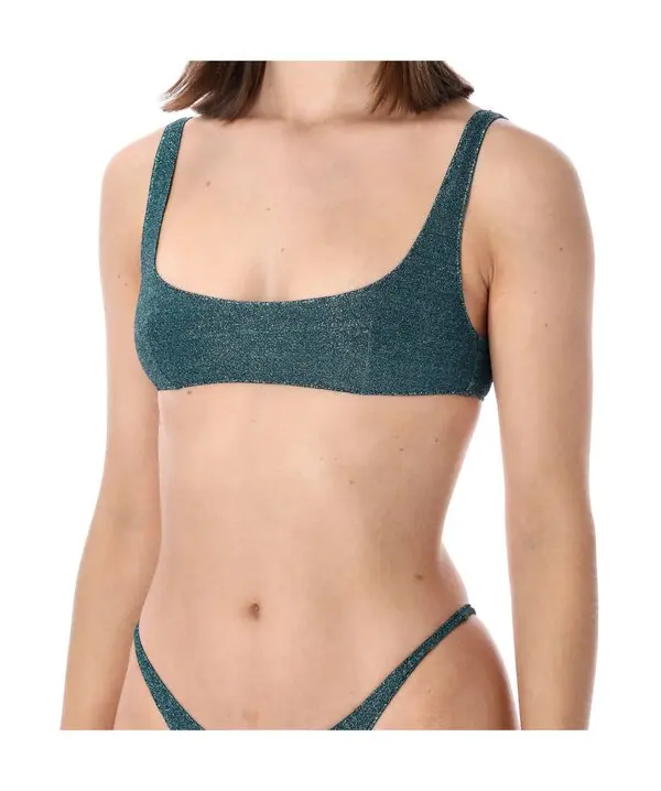 Oseree Lumiere Two-piece Glitter Bikini Set - Nude