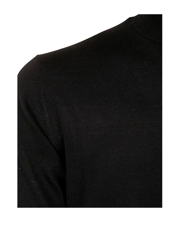 NUUR Ribbed Trim Turtleneck Sweater - Black
