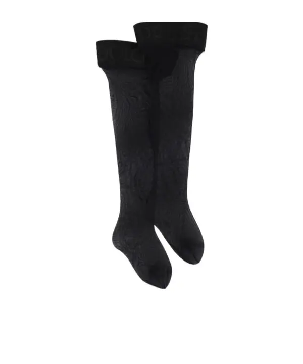 Dolce & Gabbana Logo Transparent Stockings - Black