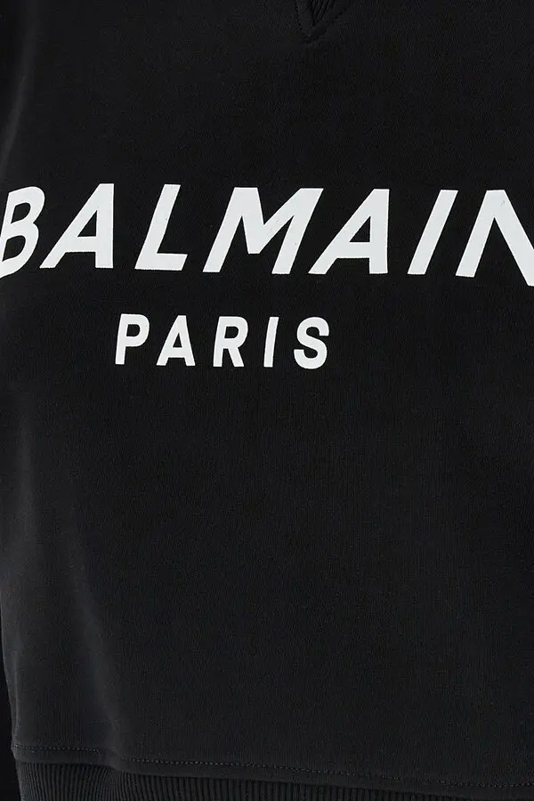 Balmain Logo Printed Sweatshirt - Black