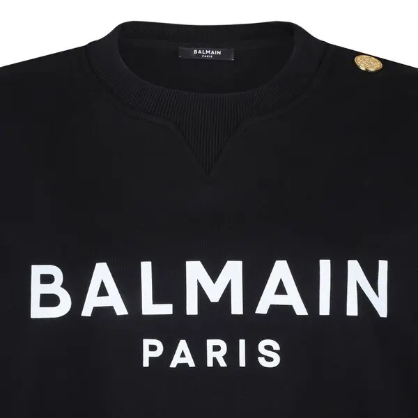 Balmain Logo Crewneck Sweatshirt - Black