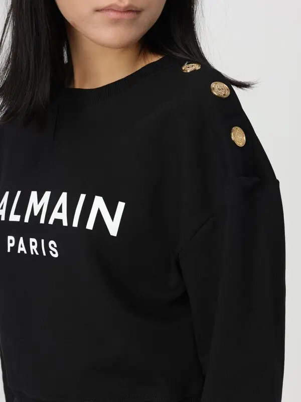 Balmain Logo Crewneck Sweatshirt - Black