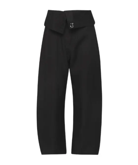 J.W.ANDERSON Fold-over Belted Wide-leg Trousers - Black