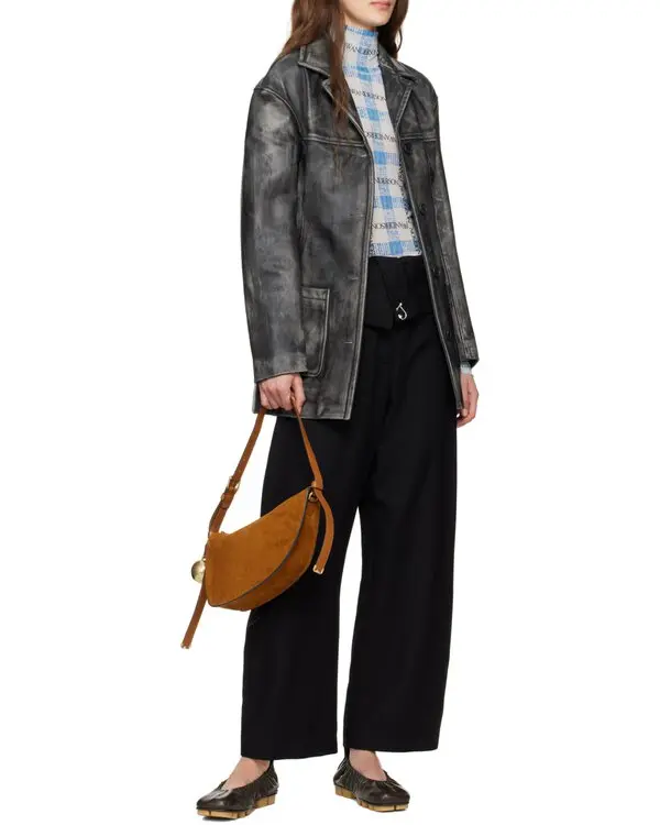 J.W.ANDERSON Fold-over Belted Wide-leg Trousers - Black