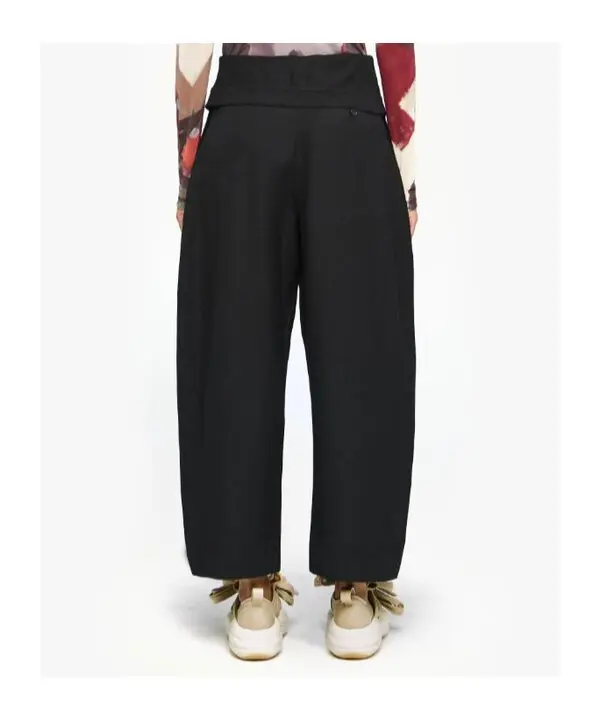 J.W.ANDERSON Fold-over Belted Wide-leg Trousers - Black