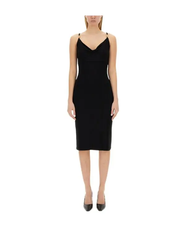 Versace Sleeveless Cowl Neck Midi Dress