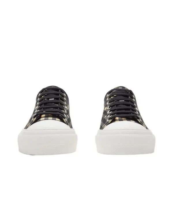 Burberry Checked Lace-up Sneakers - Black