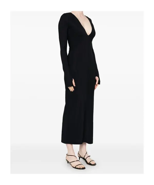MAISON MARGIELA V-neck Long-sleeve Maxi Dress