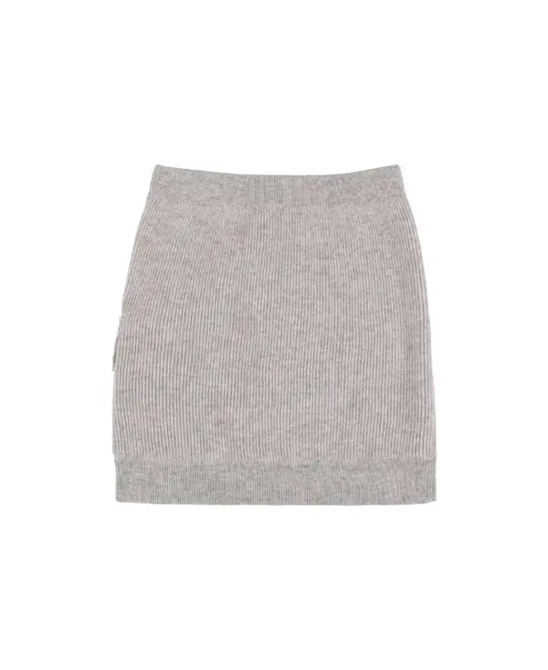 Brunello Cucinelli Ribbed Cashmere Knit Mini Skirt