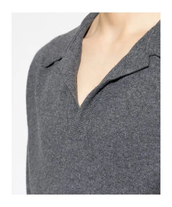 Balmain Collared Knit Long-sleeve Sweater - Grey
