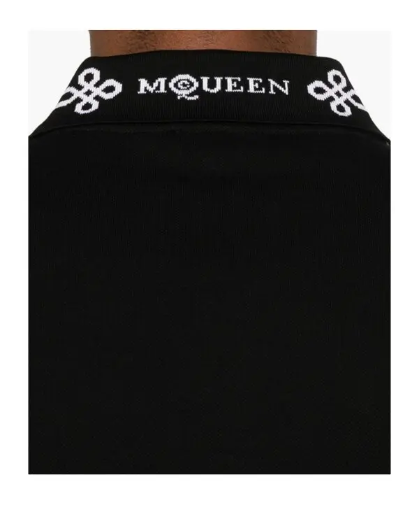 Alexander McQueen Logo Collar Short Sleeved Polo Shirt
