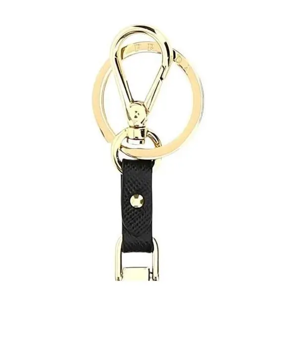 Prada Triangle Logo Keyring - Black