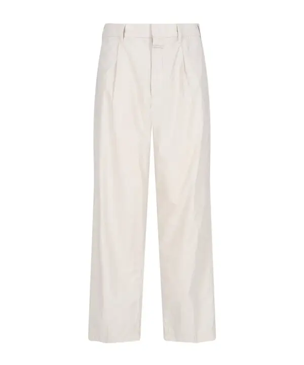 Closed Pleated Wide Leg Pants