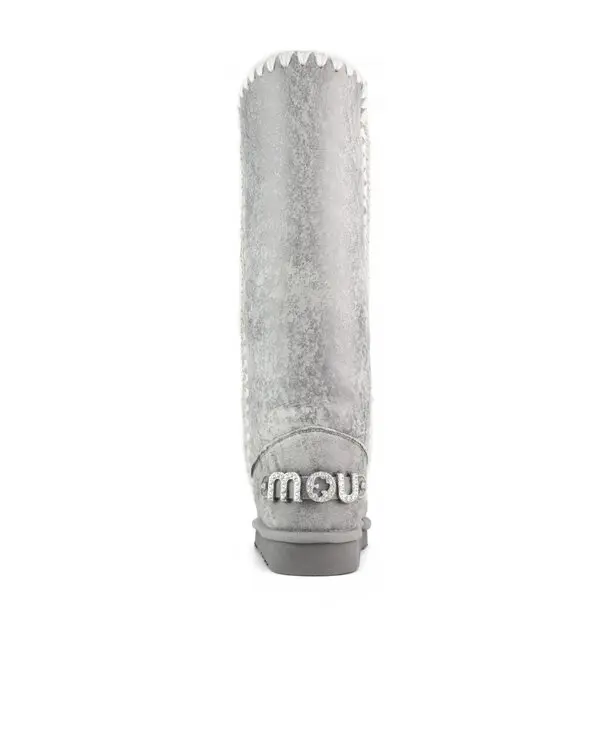 Mou Logo Embellished Knee-high Boots - Gray