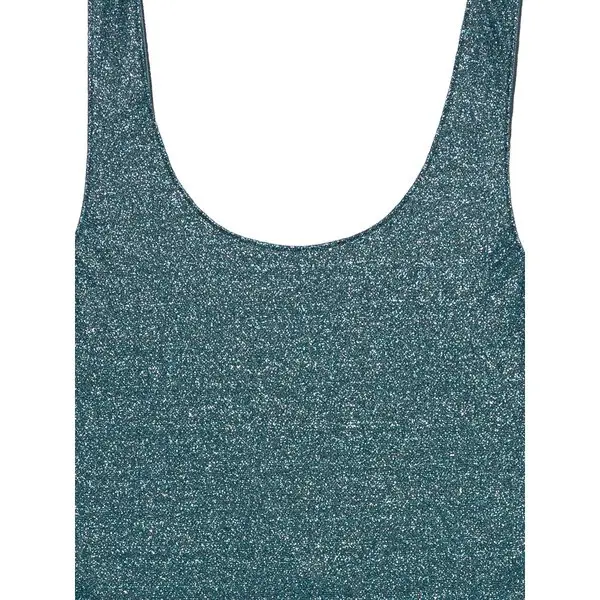 Oseree Round Neck One-piece Swimsuit - Blue