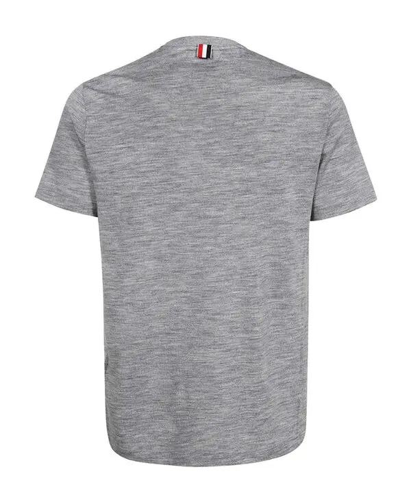 Thom Browne Logo Patch Crewneck T-shirt - Light Gray