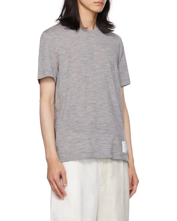 Thom Browne Logo Patch Crewneck T-shirt - Light Gray