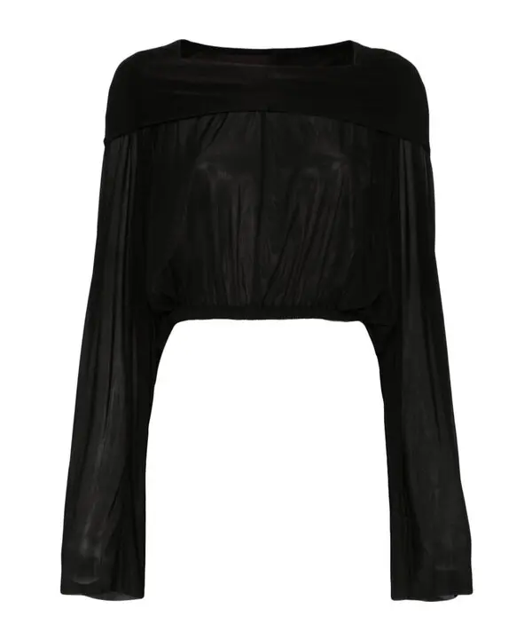 Rick Owens Cropped Hooded Tunic Sweater
