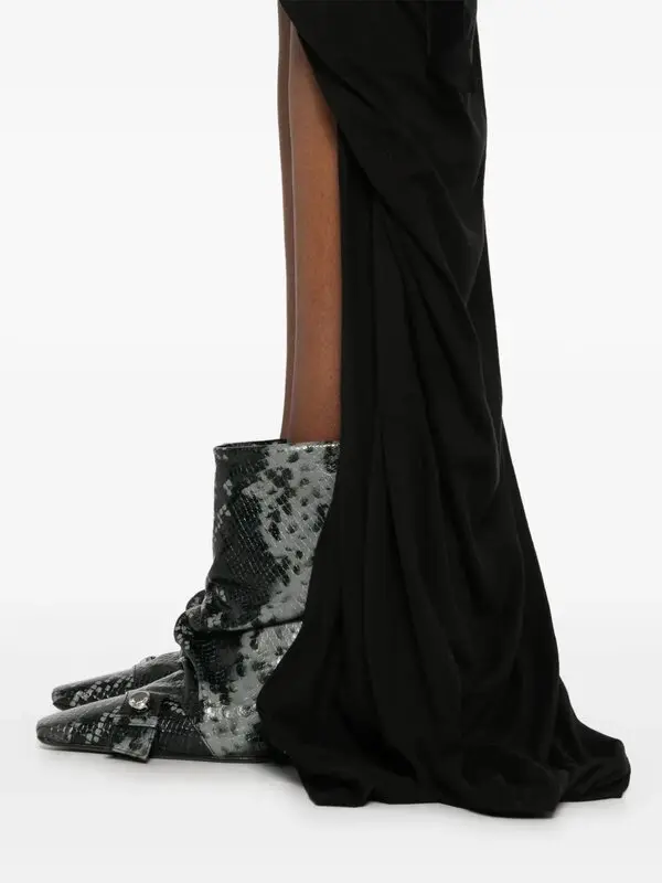 Rick Owens Soft Edfu Ruched Maxi Skirt - Black