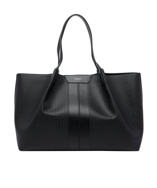 SERAPIAN Logo Printed Tote Bag - Black