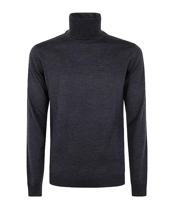 NUUR Turtleneck Sweater With Ribbed Cuffs And Hem - Anthracyte