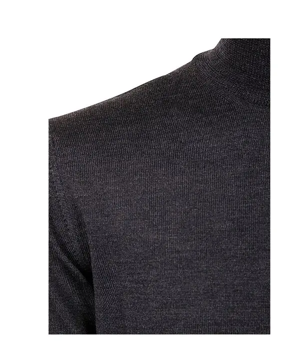 NUUR Turtleneck Sweater With Ribbed Cuffs And Hem - Anthracyte