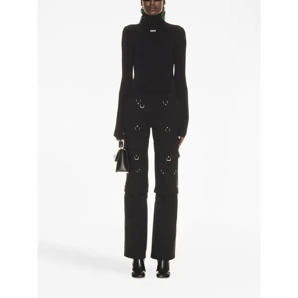 Off-White Buckle Detailed Wide Leg Pants
