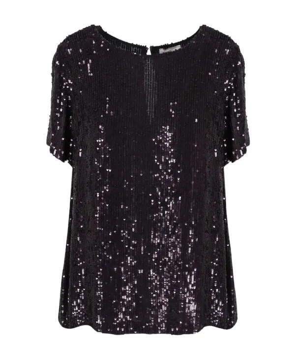 P.a.r.o.s.h Sequin Embellished T-shirt - Black