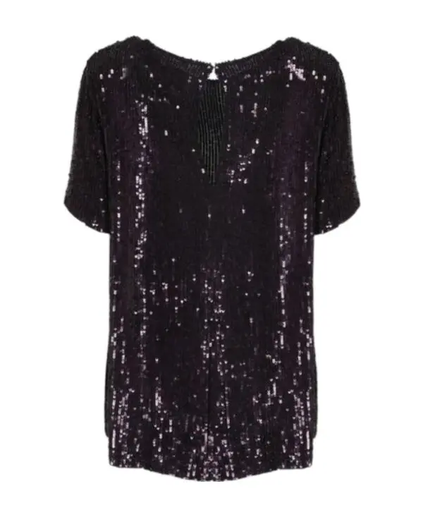 P.a.r.o.s.h Sequin Embellished T-shirt - Black