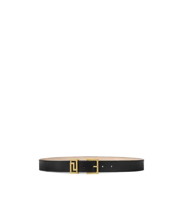 Versace Greca-plaque Buckle Belt - Black