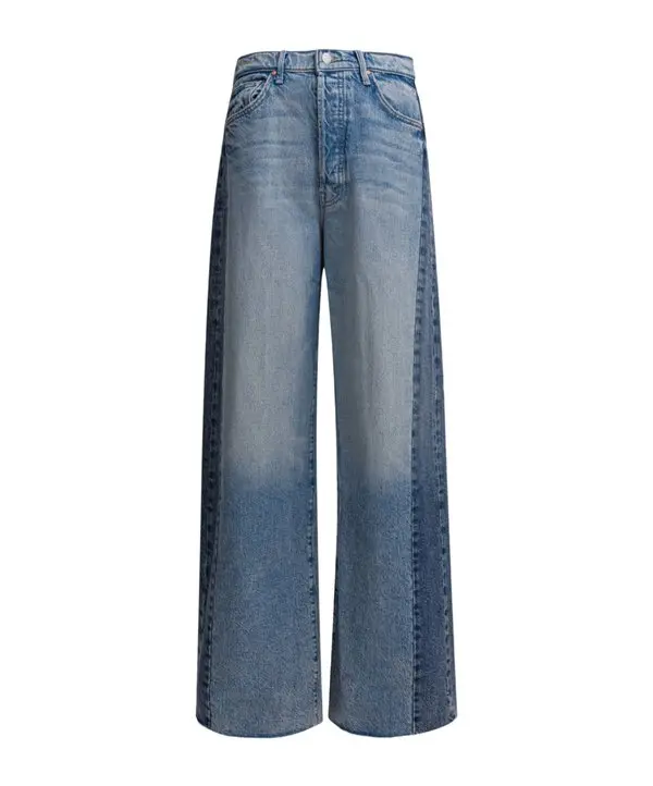 MOTHER Patchwork Paneled Wide-leg Jeans - Gray