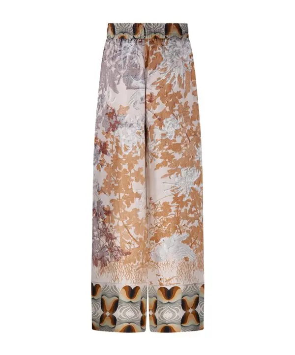 PIERRE-LOUIS MASCIA Floral-print Wide-leg Trousers - Nude