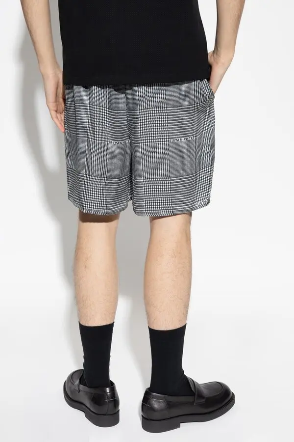 Balmain Houndstooth Patterned Wide-legged Shorts - Grey