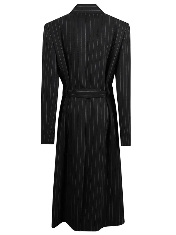 Acne Studios Belted Pinstripe Tailored Coat