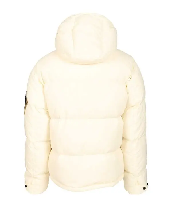 Stone Island Drawstring Hooded Puffer Jacket - Ivory