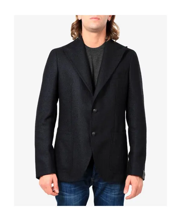 Tagliatore Logo Single-breasted Blazer - Black