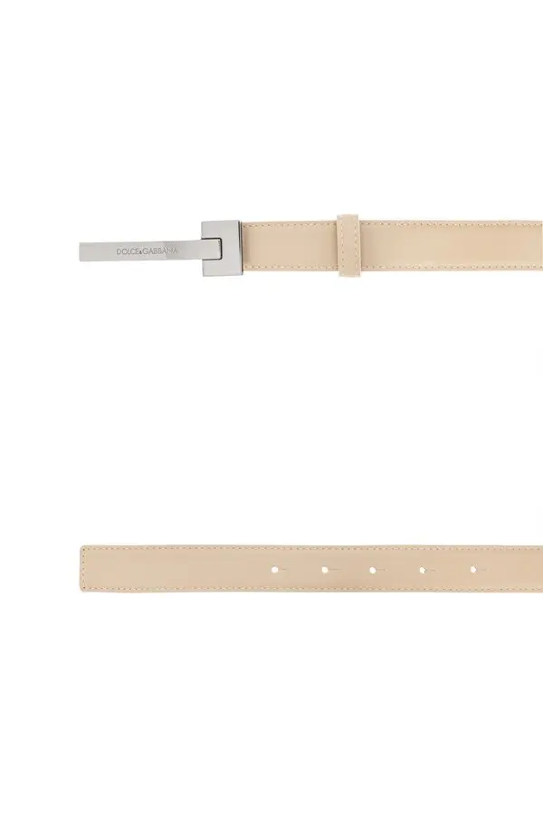 Dolce & Gabbana Logo Engraved Leather Belt