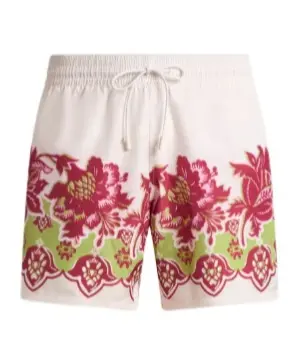 Etro Floral Printed Drawstring Swim Shorts - Light Brown