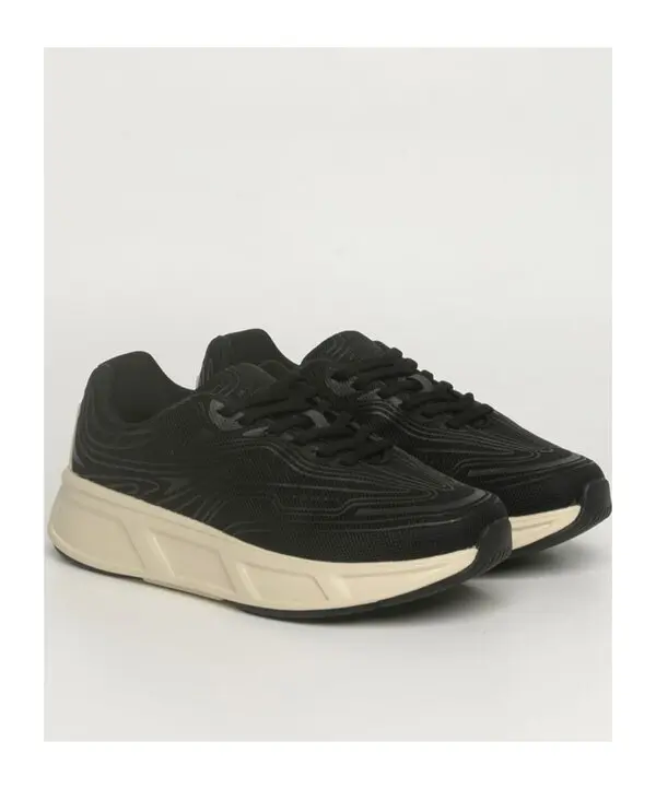 FESSURA Logo Lace-up Sneakers With Mesh Design - Black