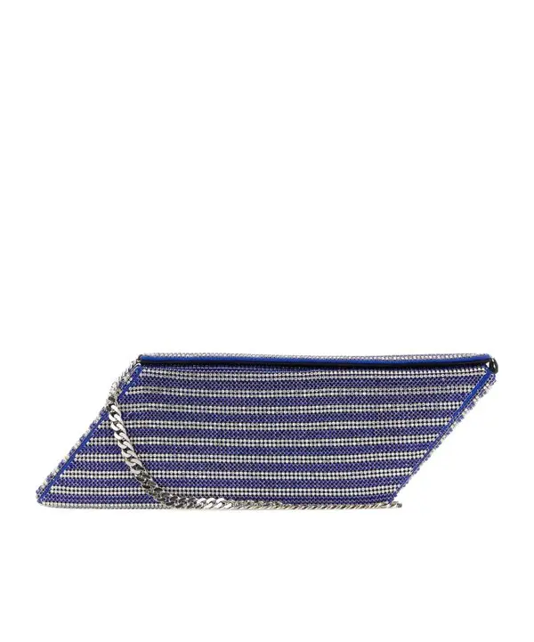 Kara Embellished Parallelogram Clutch Bag - Gray