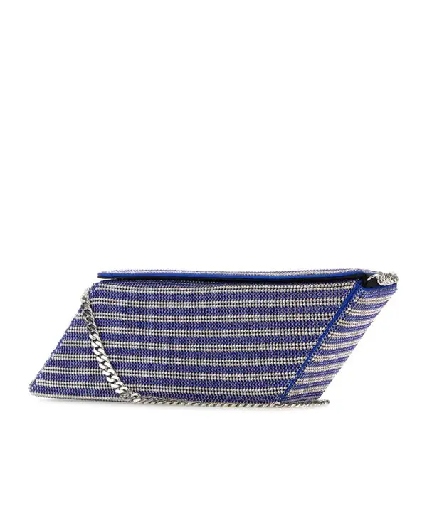 Kara Embellished Parallelogram Clutch Bag - Gray